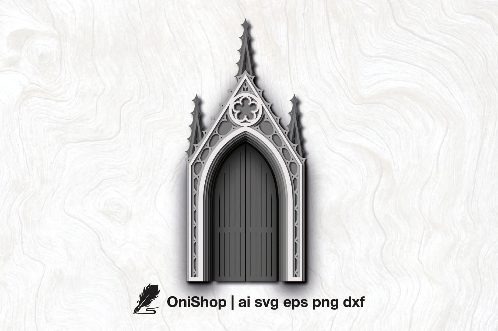 Gothic Door Layered SVG, 3D Church Door Vector DXF, Cathedral Door, Svg ...