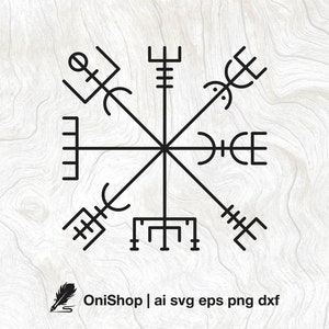 Viking Compass Vegvísir Svg 16 Options Pack, Viking Wall Decor, Viking ...