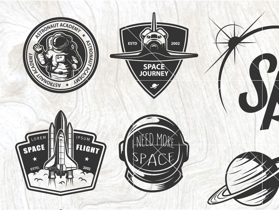 Space Astronaut Shuttle Svg Vector Labels Cliparts Available - Etsy