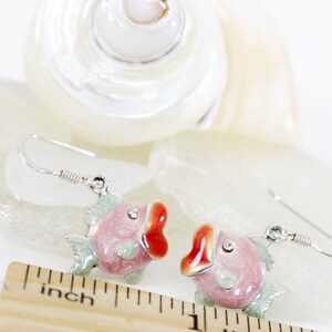 Sterling Silver Fish Big Red Lips Kiss Fish Tropical Dangle Drop ...