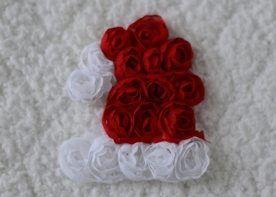 3 Shabby Chiffon Flower Santa Hats, Shabby Santa Hats, Christmas ...