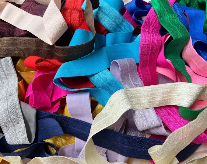 FOE Elastic GRAB BAG 1" Half-yard or Full Yard, Fold Over Elastic for ...