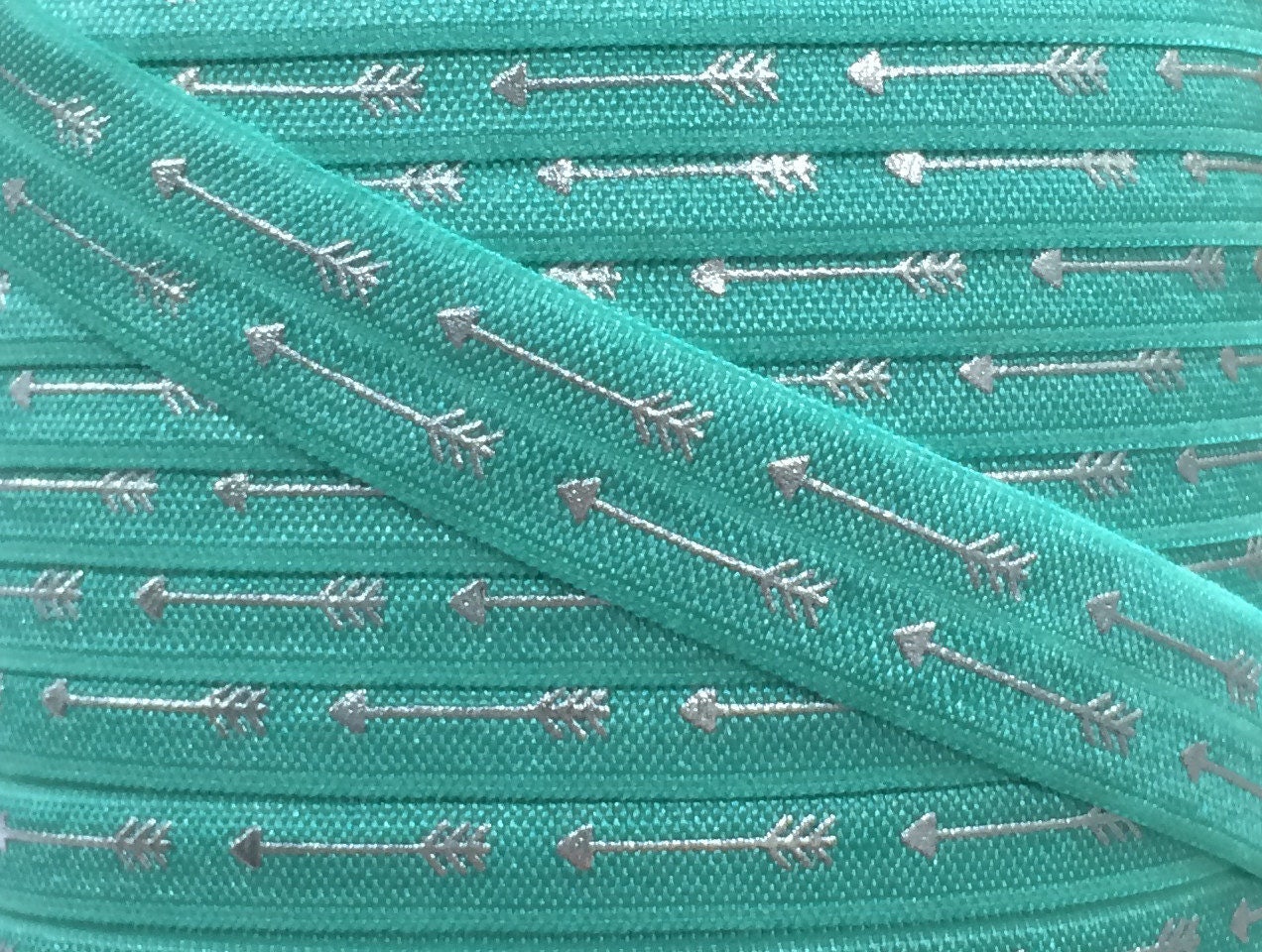 5/8" Foldover Elastic, Silver Foil Elastic for Headbands, 5/8" Veridien ...