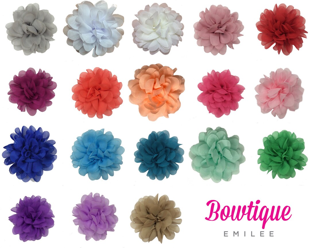 3.75 Inch Scallop Hair Flowers, Wholesale Scallop Flower Heads for New ...