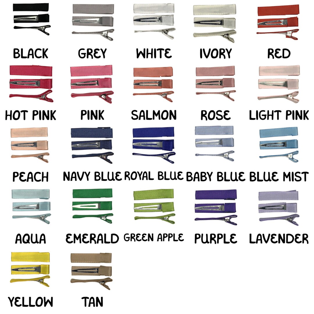 1.75" Partially Lined Alligator Clip, 22 Colors to Choose, Hair Clips ...
