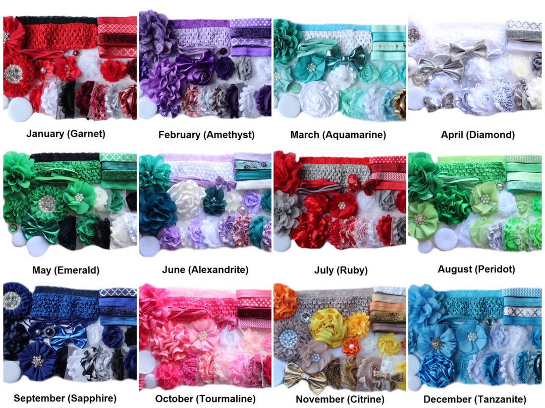 Birthstone Headband Kits, Baby Shower Headband Kit, Baby Shower ...