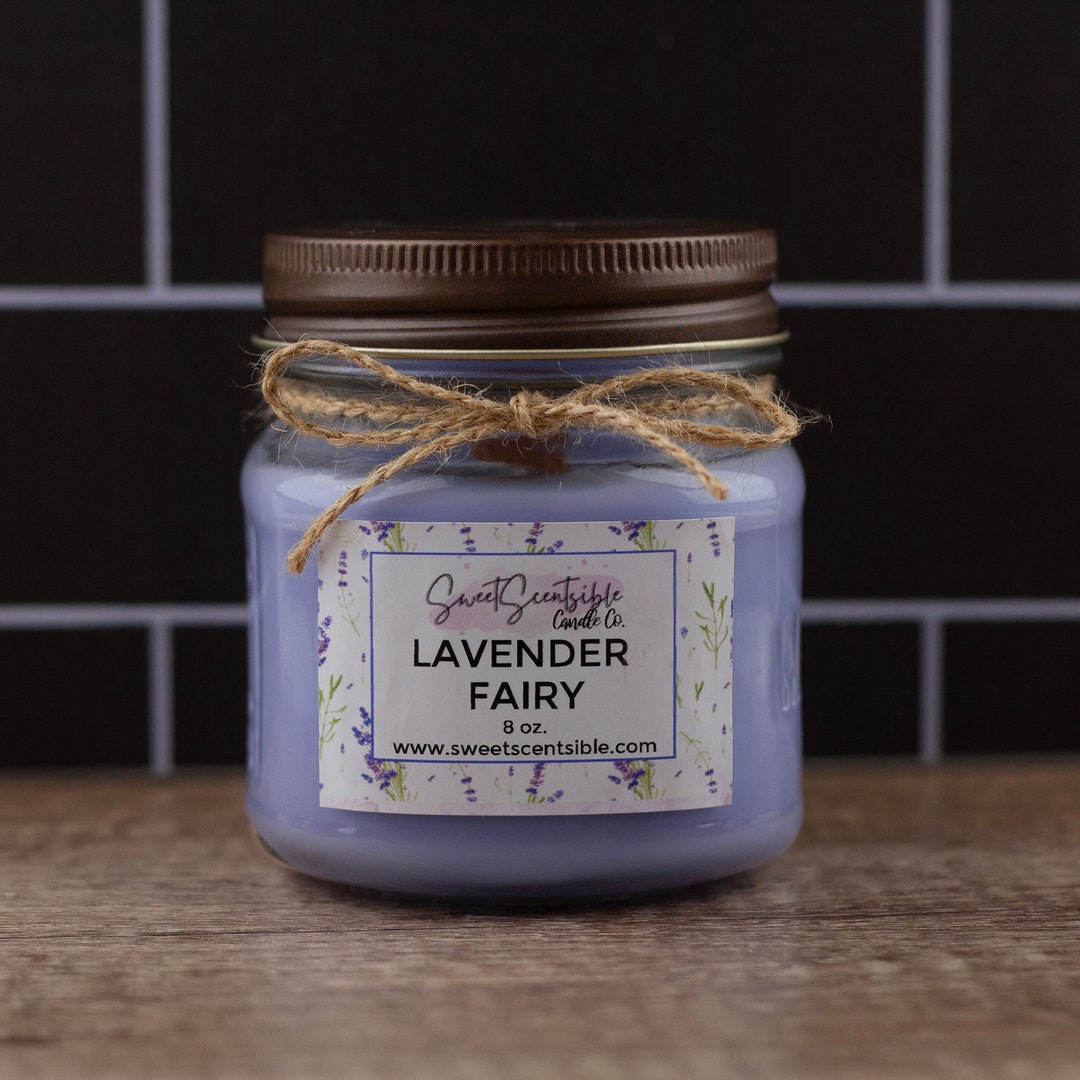 Lavender Aromatherapy Candle in 8 Oz Mason Jar Floral - Etsy