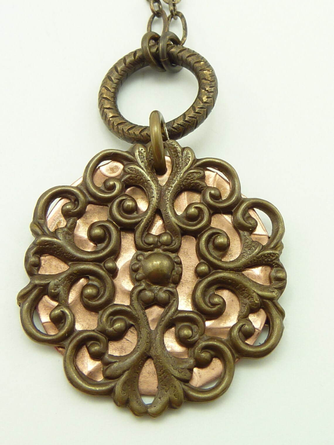 Daisy Swirl Copper Pendant Scrolled Ironwork Filigree Fine - Etsy