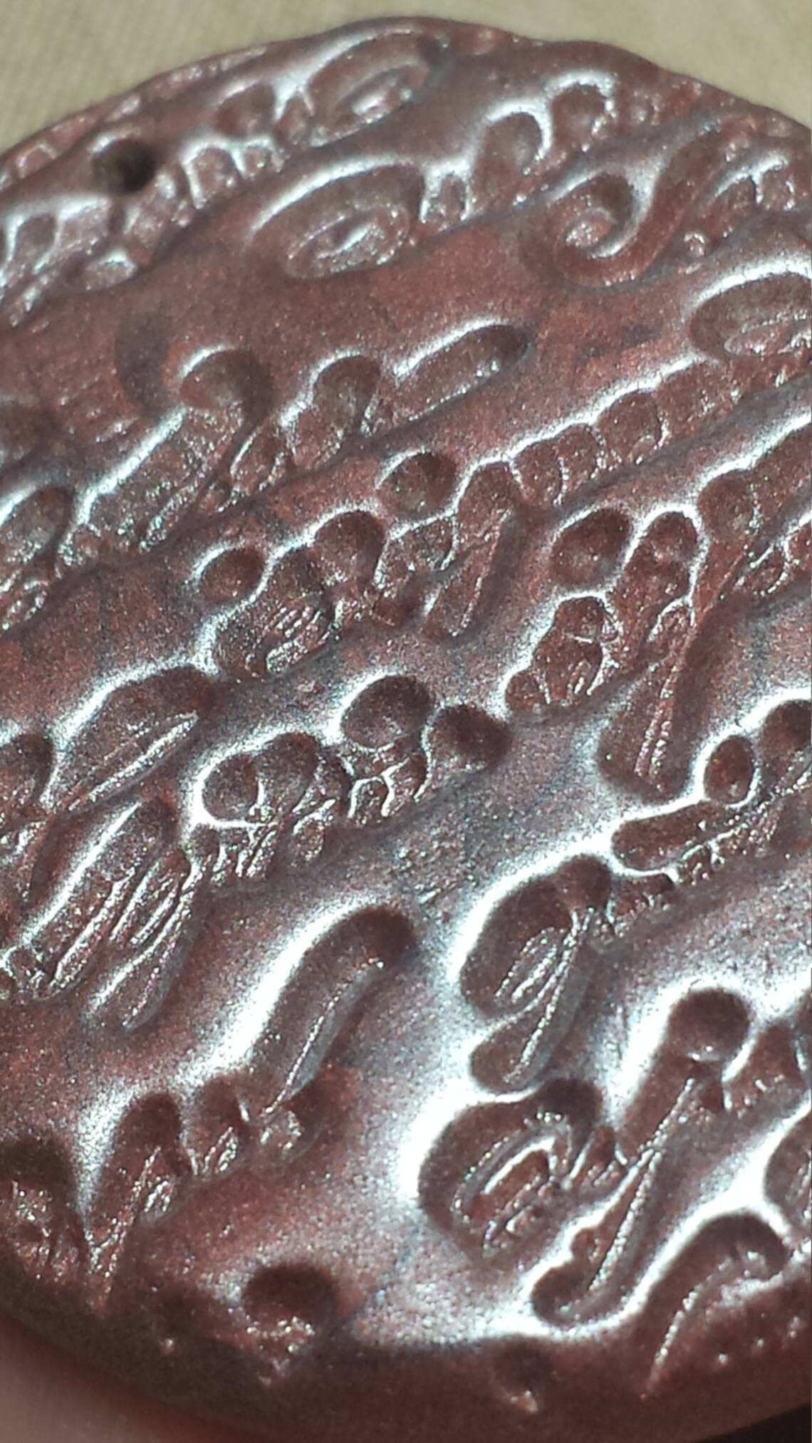 Carved Stone Cursive Writing Polymer Clay Bronze Metallic - Etsy