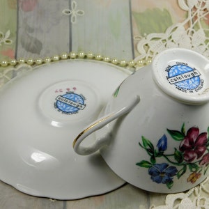 Vintage Colclough Teacup & Matching Saucer With Colorful Flowers Design ...