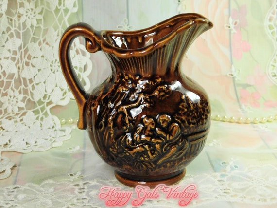 Large Ceramic Creamer Pitcher in Brown Chocolate Brown | Etsy