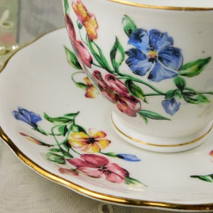 Vintage Colclough Teacup & Matching Saucer With Colorful Flowers Design ...