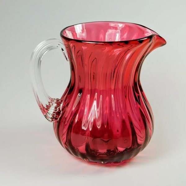 Pink Glass Pitcher - Etsy