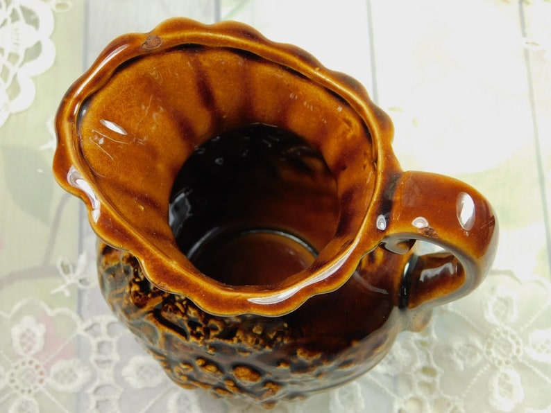 Large Ceramic Creamer Pitcher in Brown Chocolate Brown | Etsy