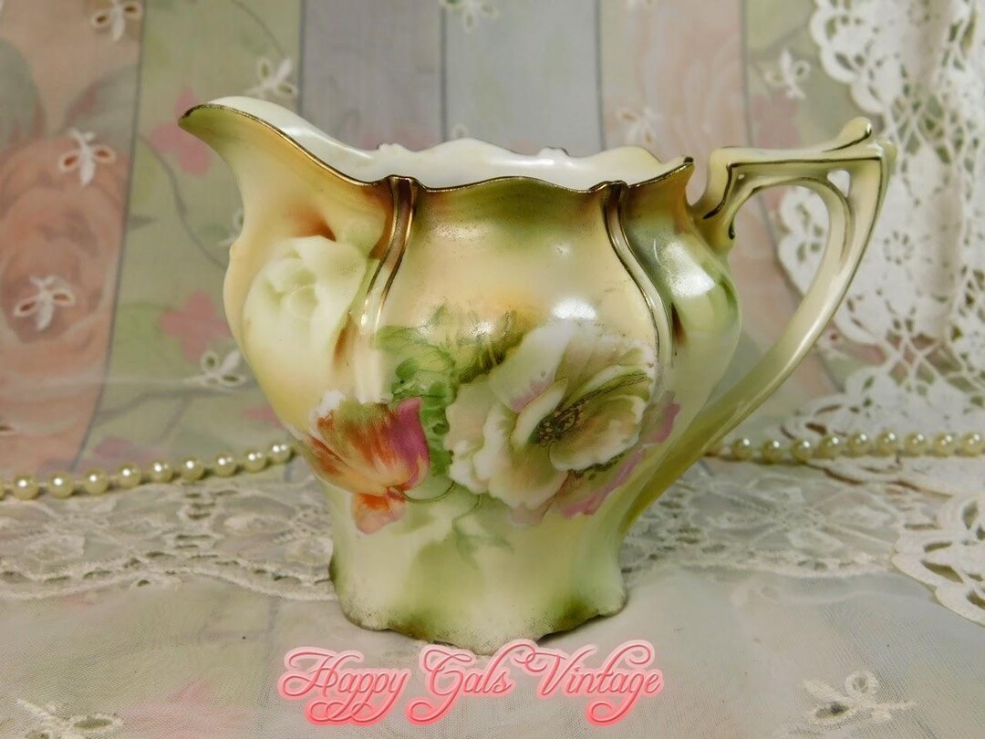 Antique Creamer Pitcher With Roses From Germany, Beautiful Antique ...