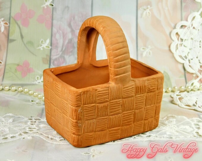 Little Terracota Basket, Small Ceramic Terracota Basket, Little Natural ...