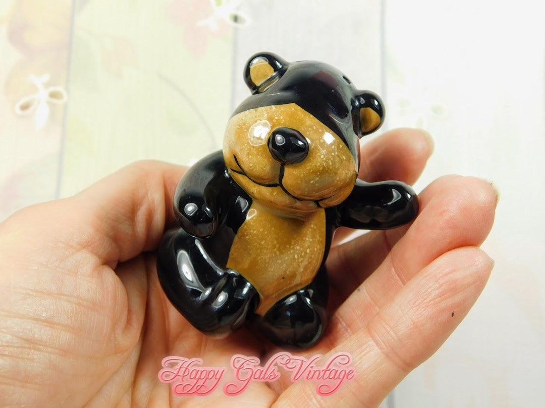 Bear Figurine Salt Shaker Little Black Bear Cub Figurine in - Etsy