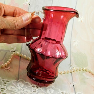 Little Pink Pitcher Small Pink Glass Pitcher Little Blown - Etsy