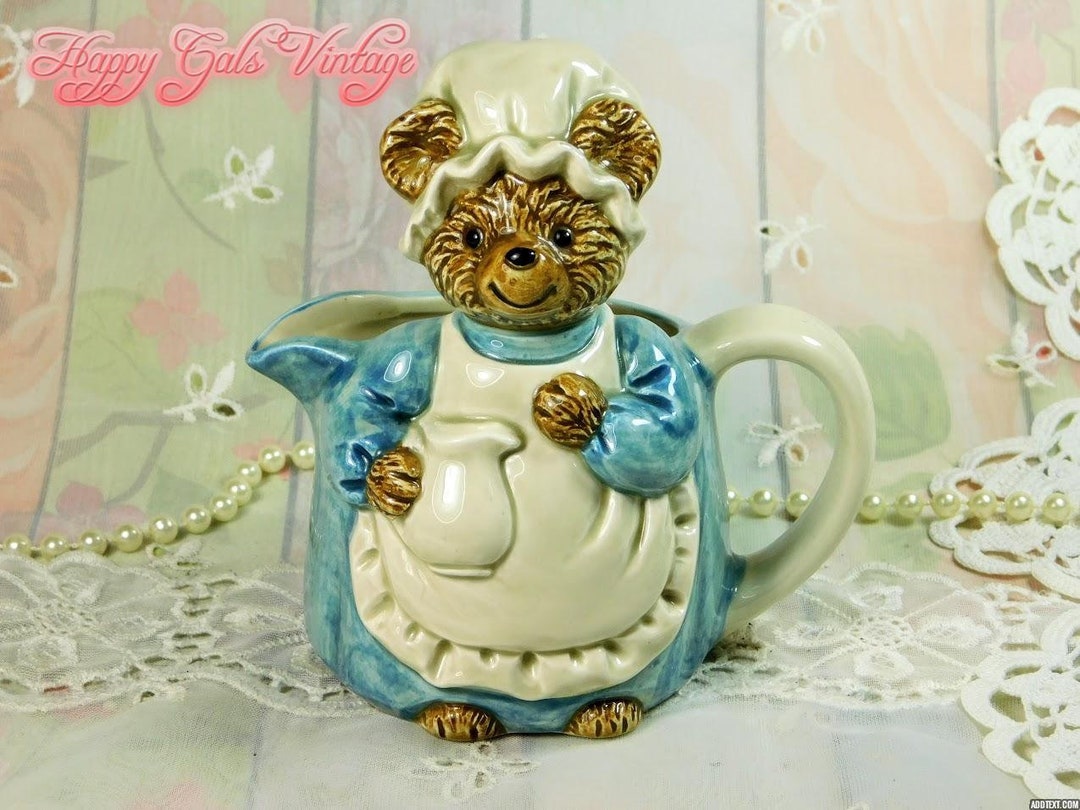 Teddy Bear Creamer Pitcher by Otagiri of Japan, Vintage Porcelain Bear ...