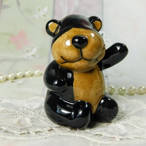 Bear Figurine Salt Shaker Little Black Bear Cub Figurine in - Etsy