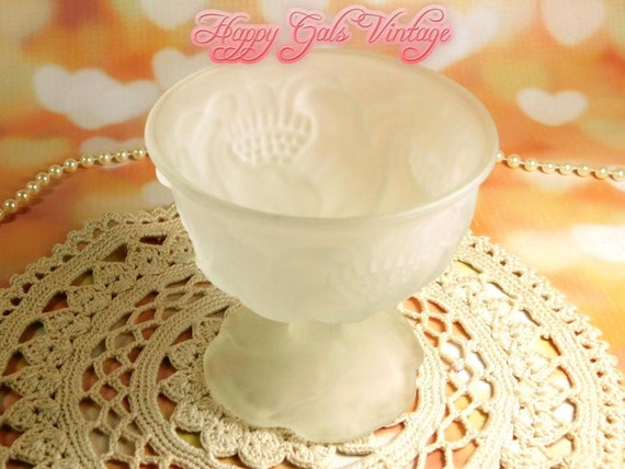 Little Glass Bowl WIth Embossed Golden Flowers Mini Fancy Glass Bowl ...