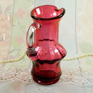 Little Pink Pitcher Small Pink Glass Pitcher Little Blown - Etsy