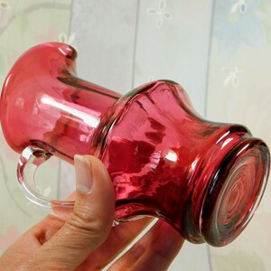 Little Pink Pitcher Small Pink Glass Pitcher Little Blown - Etsy