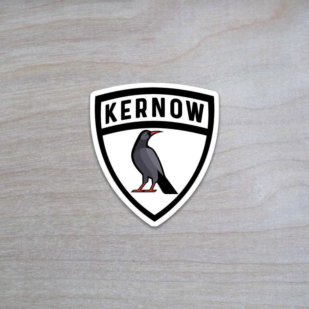 Kernow Chough Sticker, Die Cut Weather Resistant Sticker With Red ...