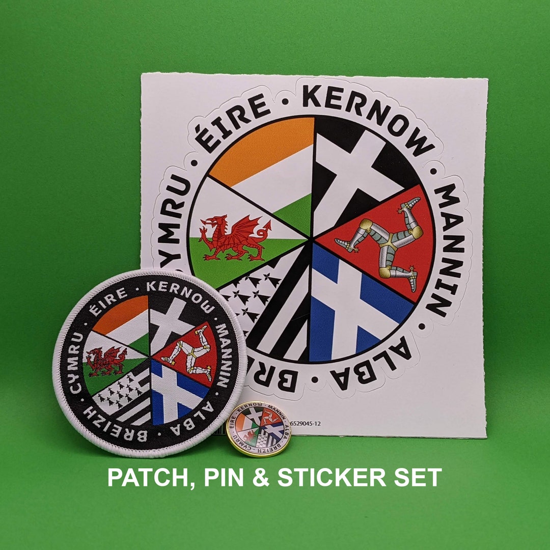 Celtic Nations Flags Pin Patch & Sticker Set Featuring the - Etsy