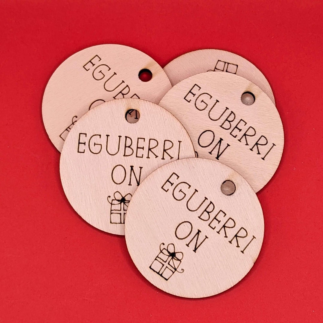 Set of 5 Basque Language Wooden Gift Tags, 2in Diameter, Unfinished - Etsy