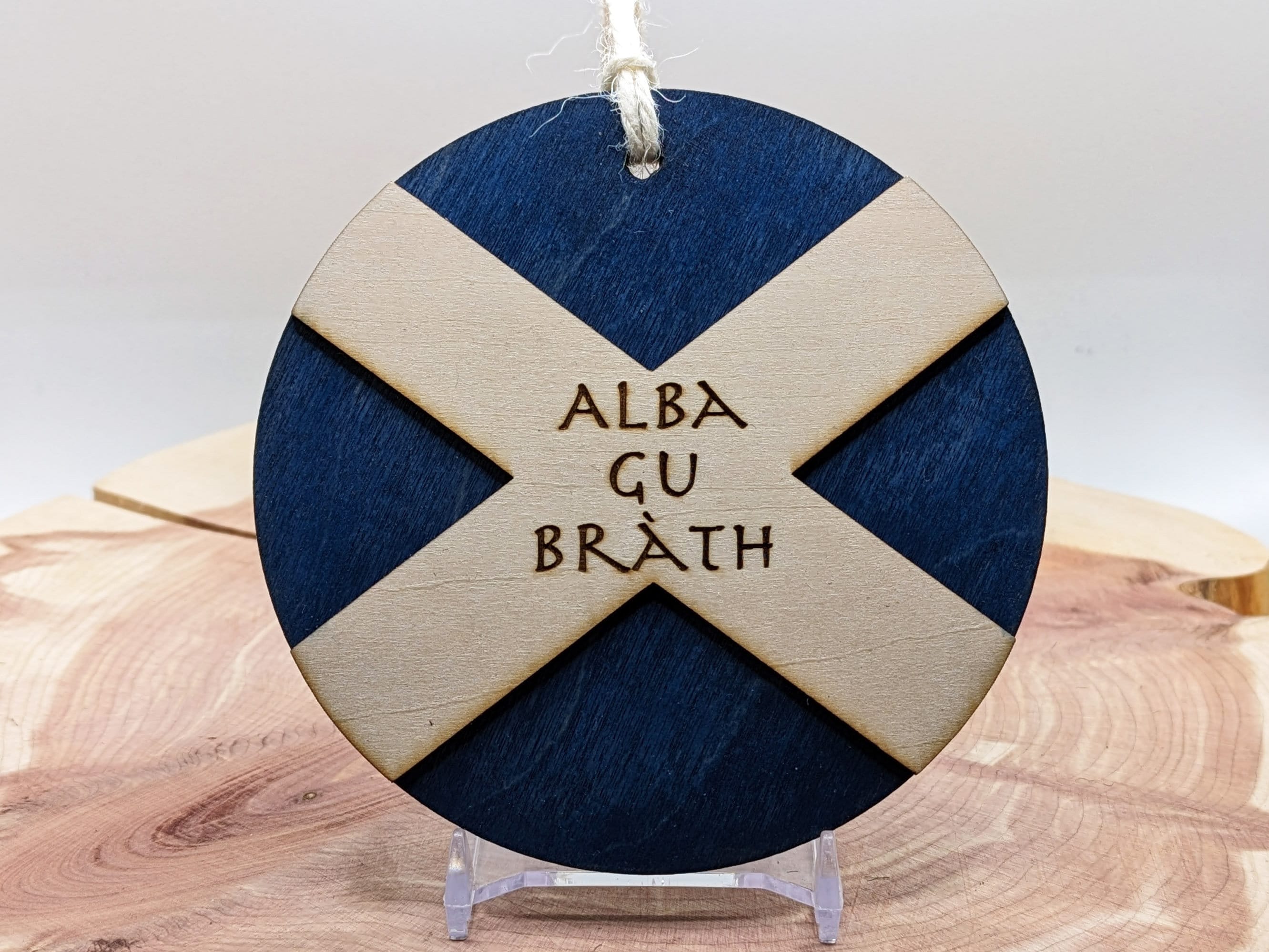 Scottish Flag Wood Ornament, Engraved With Alba Gu Bràth scotland ...
