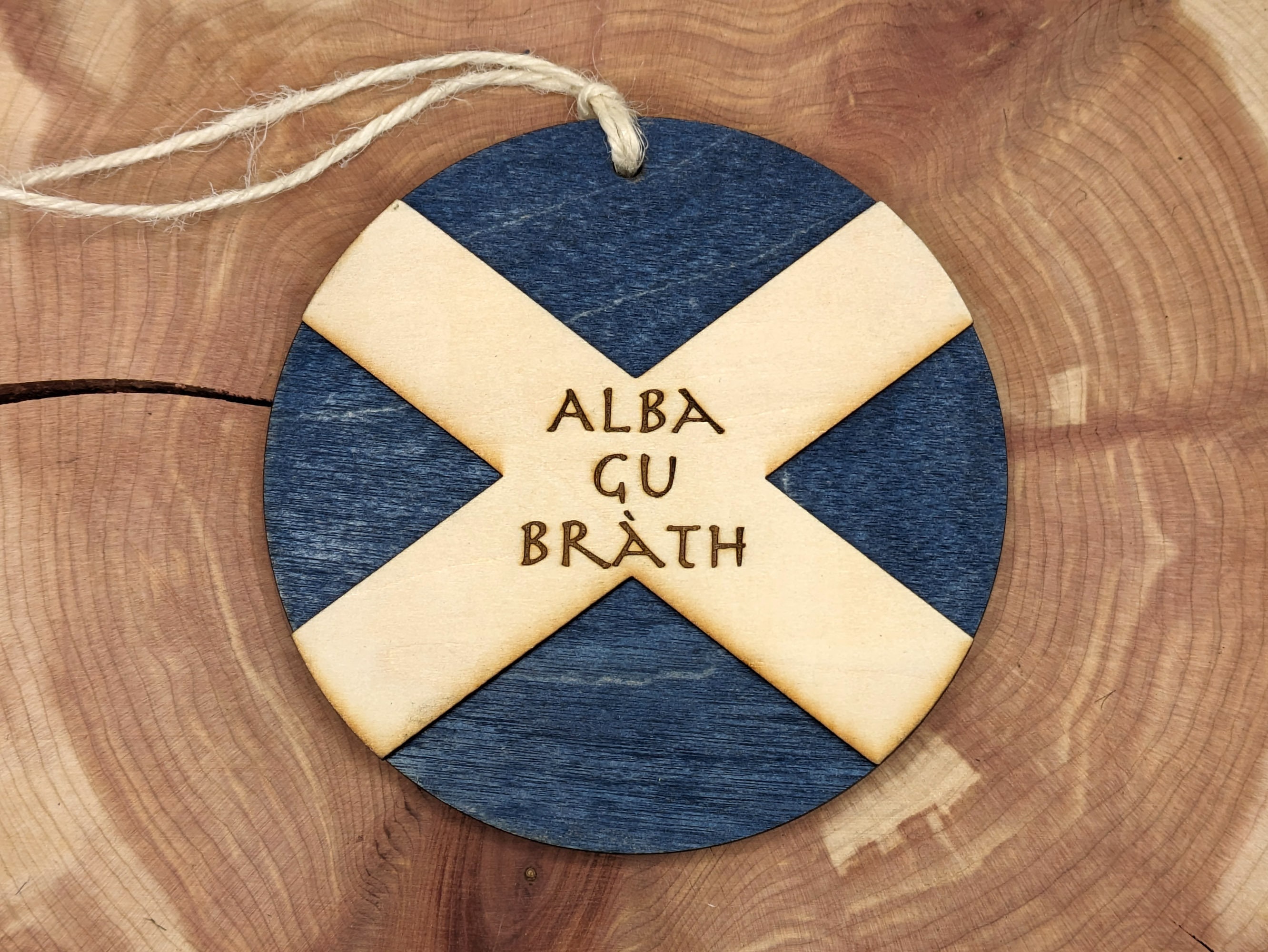Scottish Flag Wood Ornament, Engraved With Alba Gu Bràth scotland ...