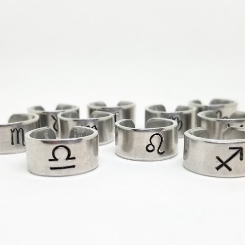 Zodiac Sign Rings astrology Ring Horoscope Ring - Etsy