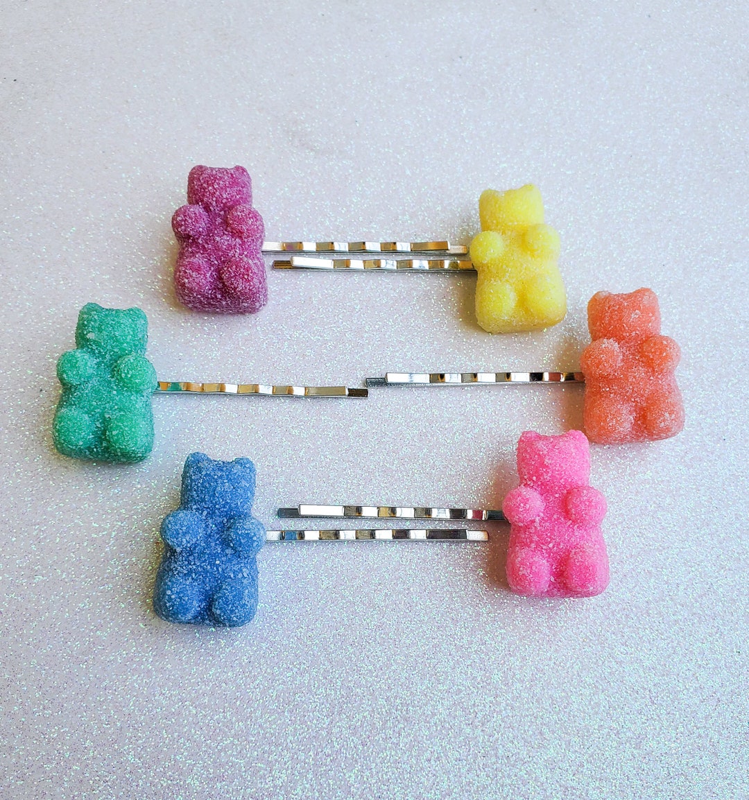 Sour Gummy Bear Bobby Pin (gummy Bear Hair Clip, Gummy Bear Hairbow ...
