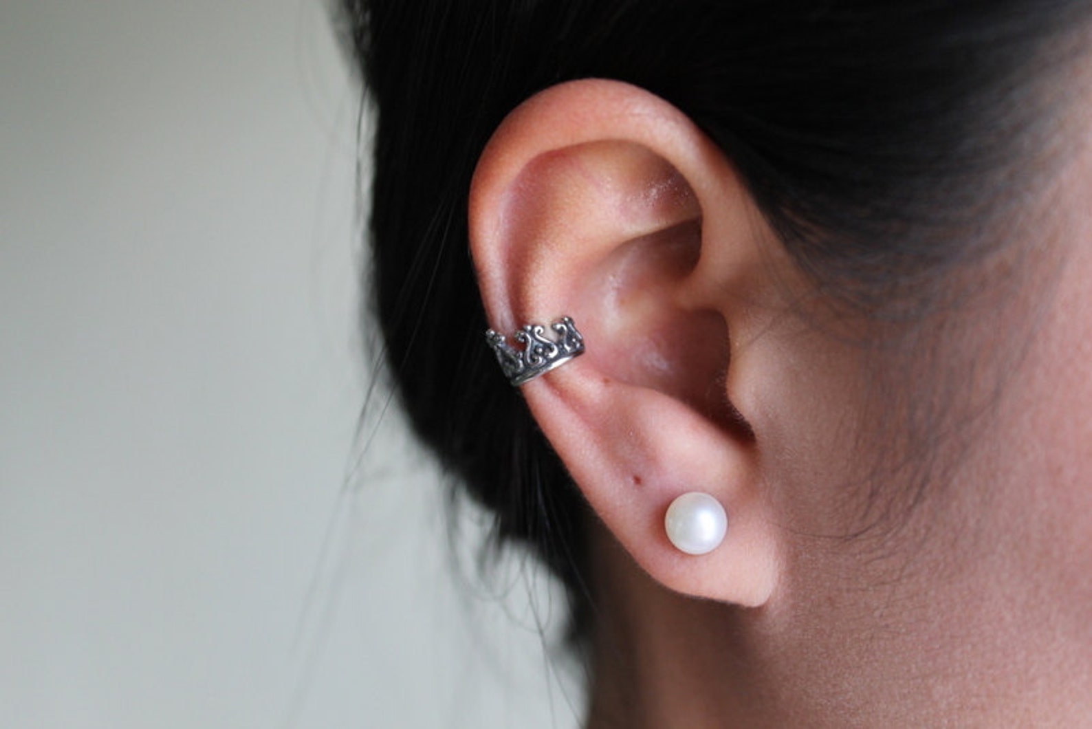 Crown Ear Cuff, Stainless Steel 316L, Hypoallergenic, Stainless Steel ...