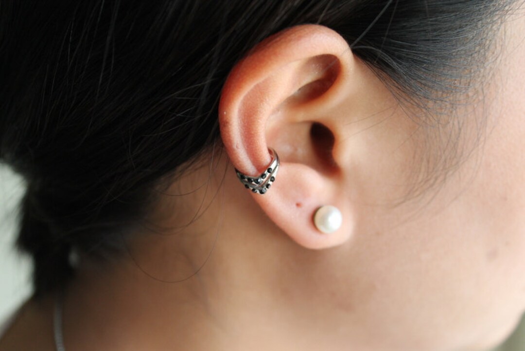 Stainless Steel Ear Cuff, Double Arrow Ear Cuff With Crystal ...
