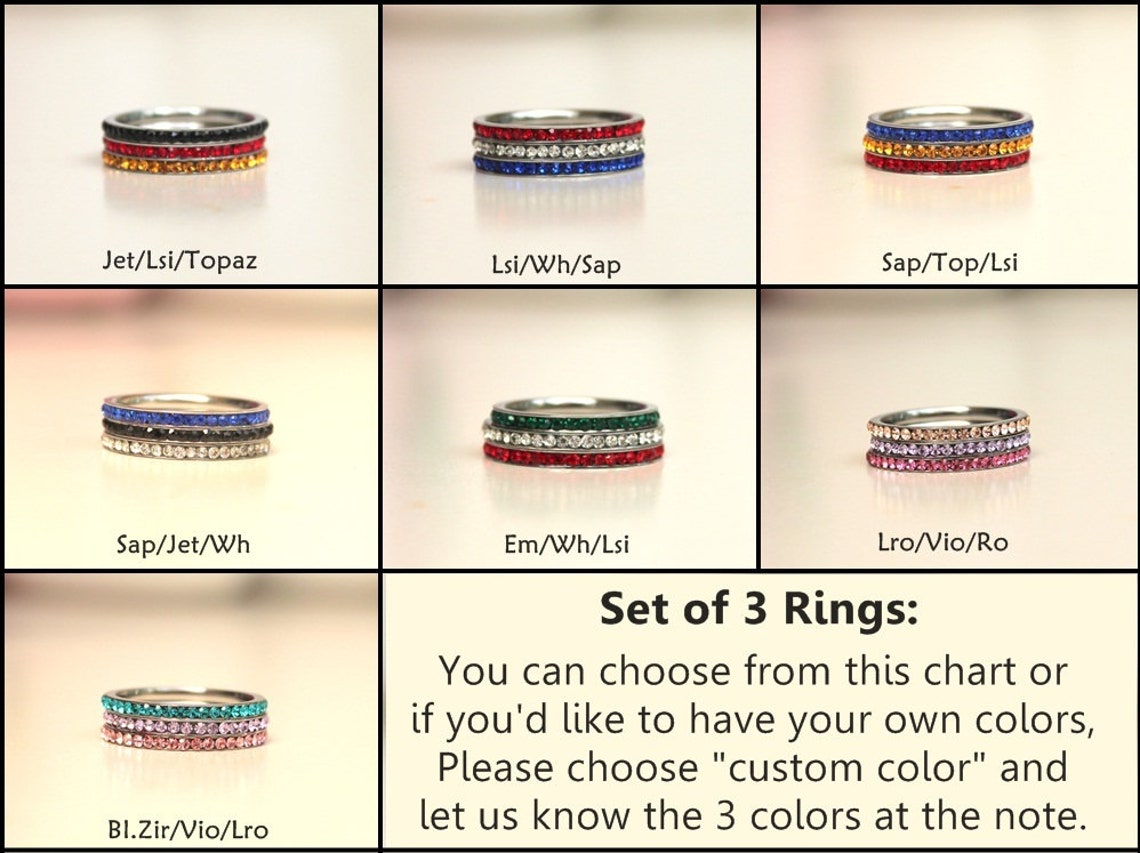 Value Pack! Set of 2 Rings! Set of 3 Rings! Stainless Steel Stackable ...