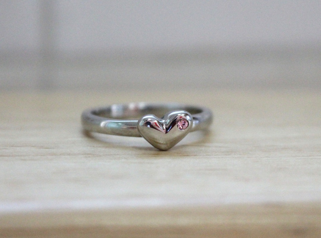 Heart Design Band Ring, Stainless Steel 316L, Wear It Individual or ...