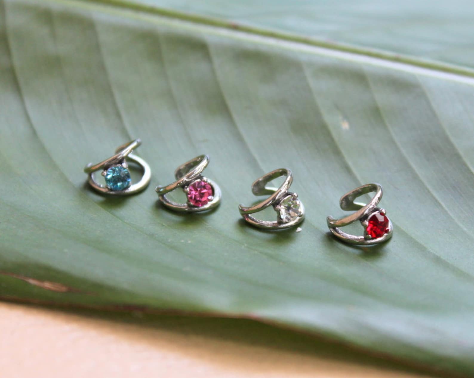 Single Stone Ear Cuff Stainless Steel Hypoallergenic. - Etsy