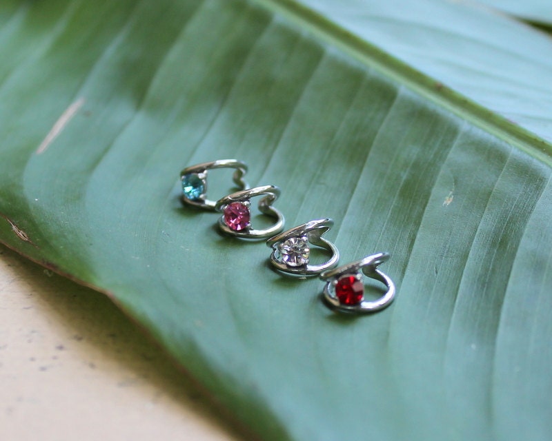 Single Stone Ear Cuff Stainless Steel Hypoallergenic. - Etsy