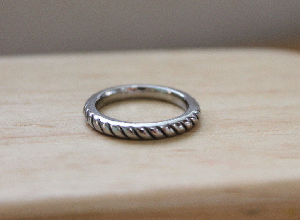 Rope Design Band Ring Stainless Steel Band Ring Stainless | Etsy