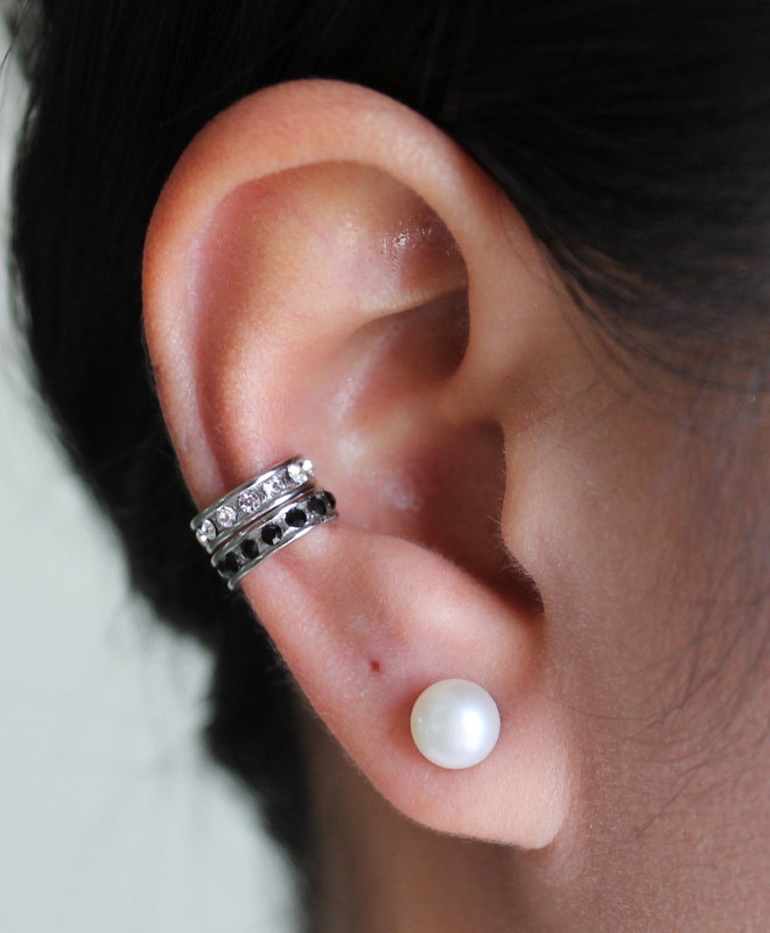 Crystal Band Ear Cuff Stainless Steel 316L Hypoallergenic - Etsy