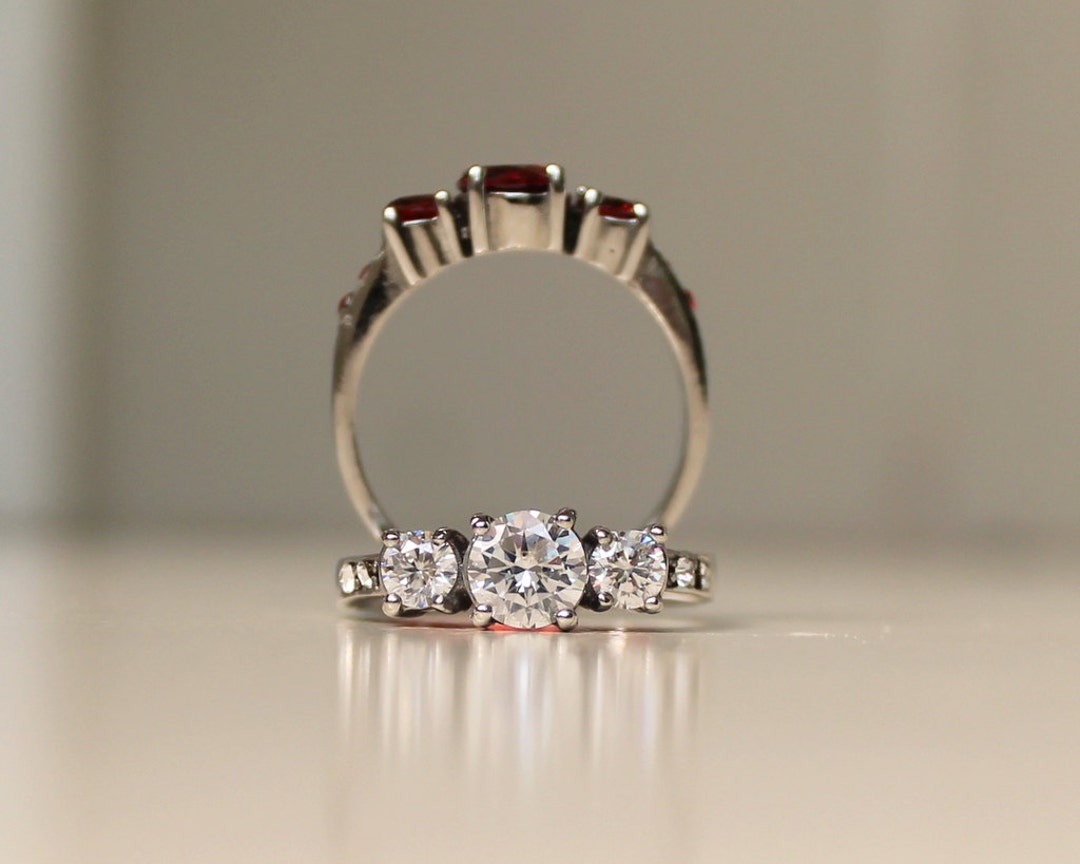 Stainless Steel Ring Triple Stone, Stainless Steel Band Ring, Stainless ...