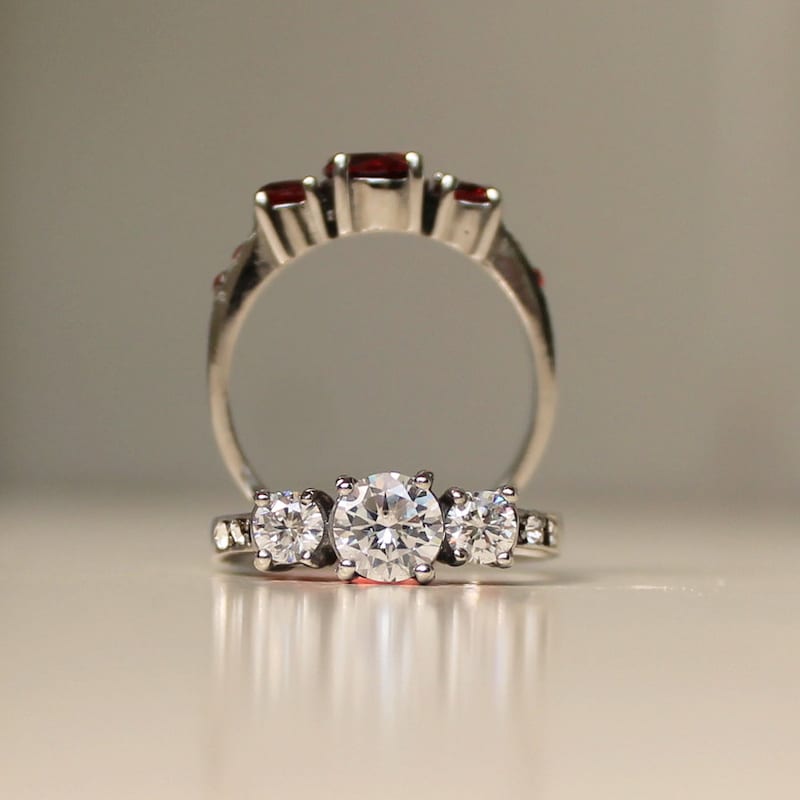 Triple Stone Ring - Etsy