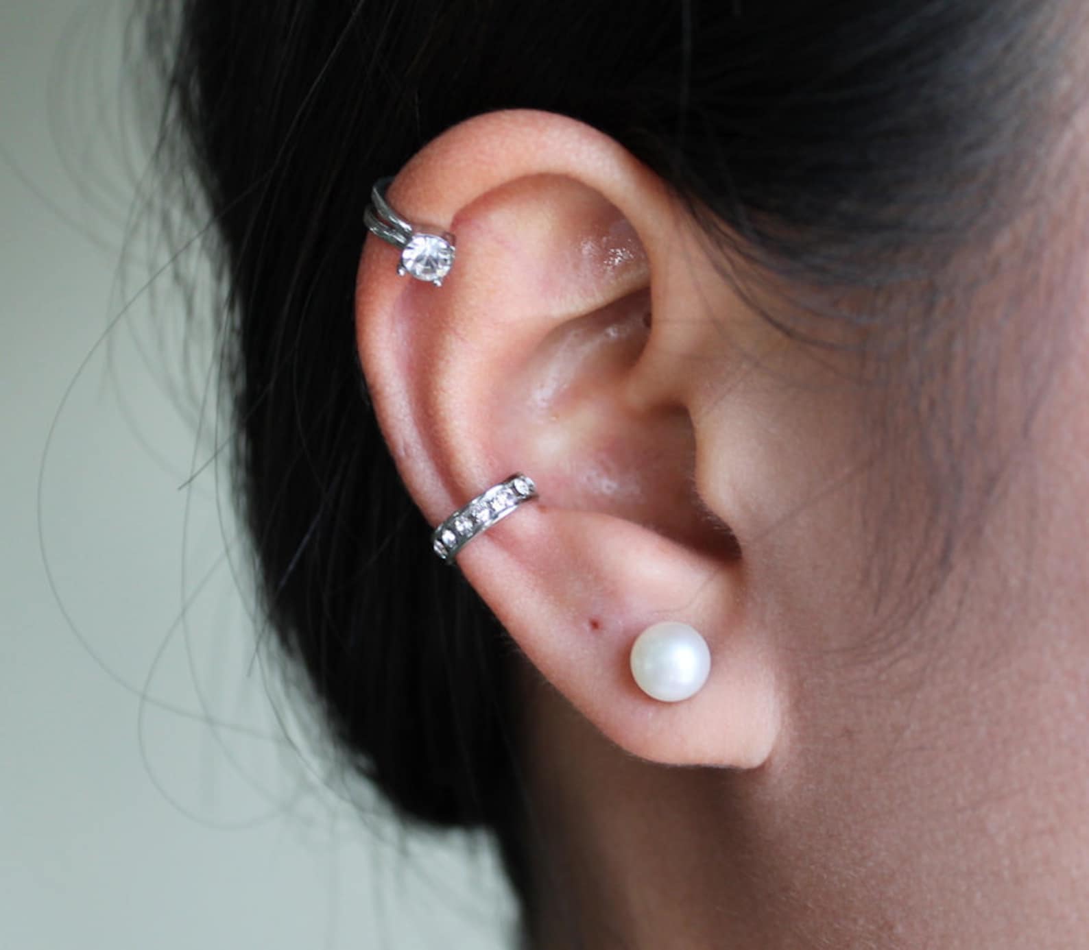 Crystal Band Ear Cuff Stainless Steel 316L Hypoallergenic - Etsy