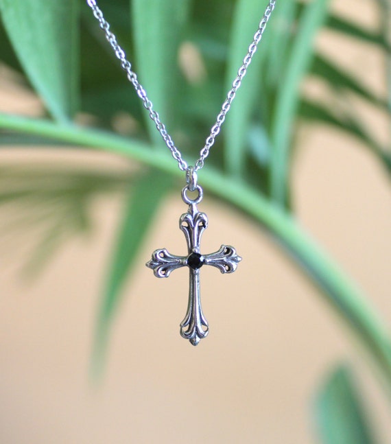 Stainless Steel Cross Design Necklace Stainless Steel Tiny | Etsy