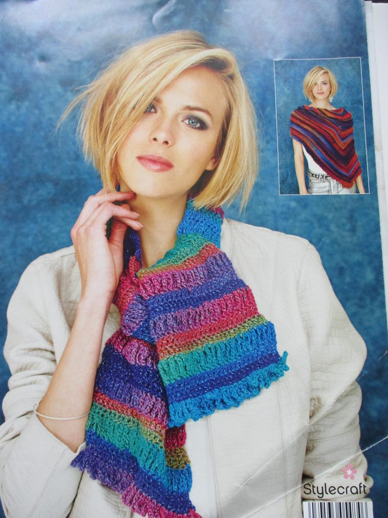 Stylecraft Knitting Pattern, Stylecraft Cabaret, Ladies Wrap Knit ...