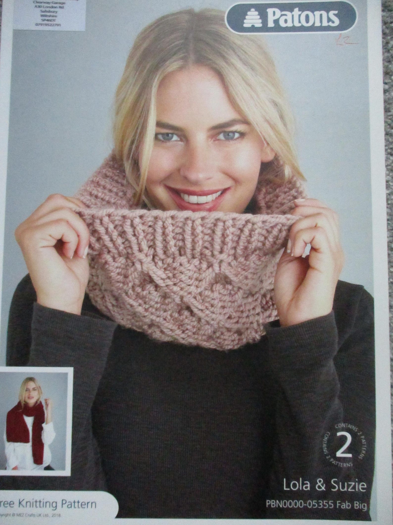 Patons Knitting Pattern, Scarf Pattern, Cowl Pattern, Patons Lola ...
