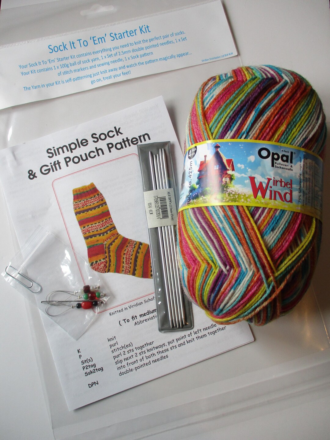 Sock Knitting Kit, Knitters Gift, Opal Sock Yarn, Opal Yarn, Self ...