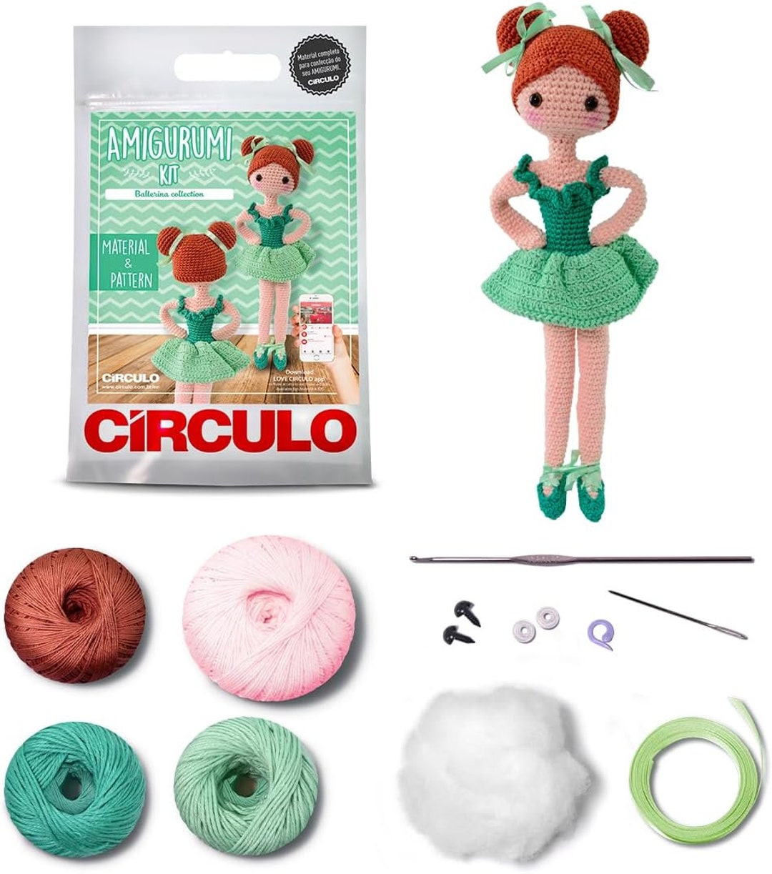 Circulo Amigurumi Kit, Circulo Ballerina Kit, Crochet Ballerina Kit, Crochet Ballet Dancer ...